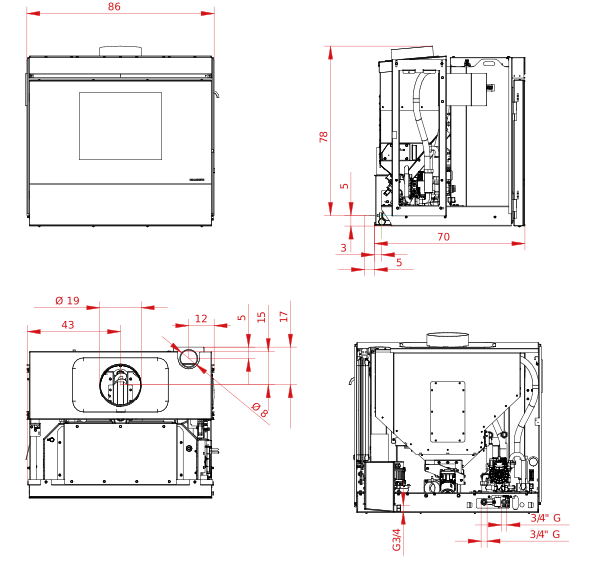 Hydro Pellet Insert V15 - Palazzetti