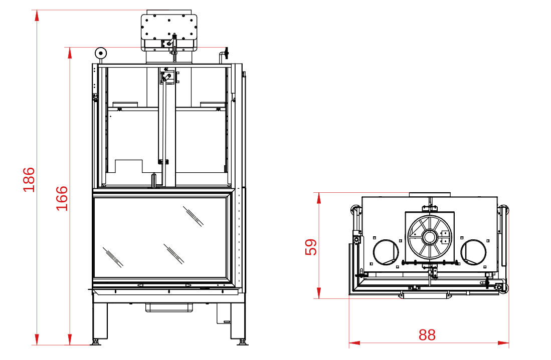 Ecomonoblocco 78 Easy Line Izquierdo aire + O2Ring - Palazzetti